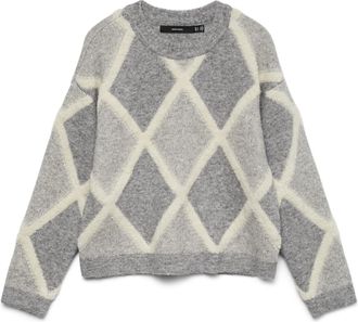 Vero Moda Damen Vmargie Ls O-Neck Pullover, Medium Grey Melange, XS