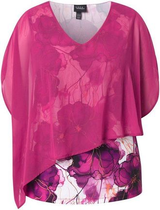 Ulla Popken Druckbluse Blusenshirt doppellagig Halbarm