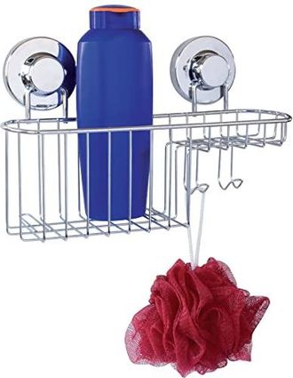 Gelco Design 707480 Korb mit Haken Saugnapf Metall verchromt/ABS Chrom 11,5 x 28 x 17 cm