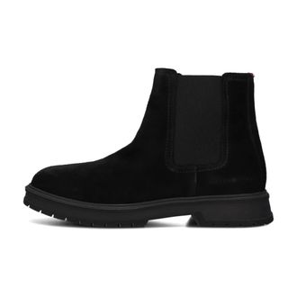 Tommy Hilfiger Zip Chelsea Boots Elegantes Schwarz Wildleder - - Shoes - Herren - Schwarzk - 41 EU