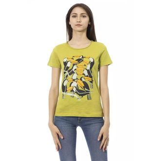 Trussardi Action Gr&uuml;nes Baumwoll-T-Shirt mit Kurzen &Auml;rmeln - - Tops - Damen - Gr&uuml;n - XS