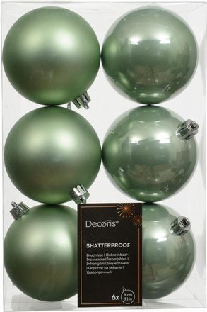 Kaemingk Weihnachtskugeln Kunststoff 8cm 6 St&uuml;ck - klassisch & bruchsicher - Christbaumkugeln Weihnachtsbaumkugeln f&uuml;r Weihnachten - Christbaumschmuck & Weihna