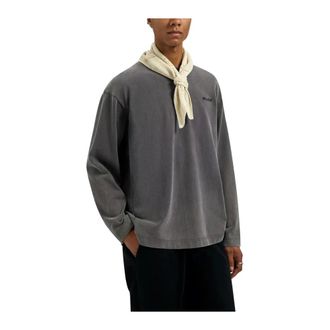 Olaf Hussein Homme, Sweatshirts et sweats &agrave; capuche, Gris, Taille: M Washed Studio LS Tee