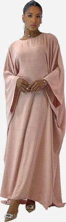 Elara Maxikleid Elegante Damen Abaya One Size - Maxikleid mit Bindeg&uuml;rtel Innen