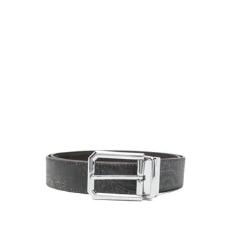 Etro Homme, Accessoires, Noir, Taille: 95 CM Motif Cachemire Ceinture en Cuir Noir