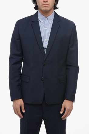 Prada Wool Single-Breasted Blazer With Flap Pockets Prada
