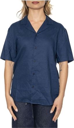 Thinking Mu Homme, Chemises, Bleu, Taille: S Chemise &agrave; Manches Courtes Boutonn&eacute;e