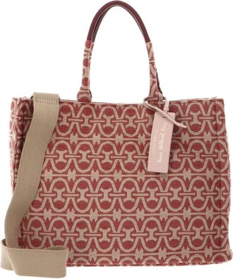 Coccinelle Never Without Bag Winter Monogram Jacquard Shoulder Bag M Multi Brandy