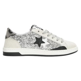 2Star Glitzer Silber Leopard Sneakers - - Shoes - Damen - Grau - 38 EU