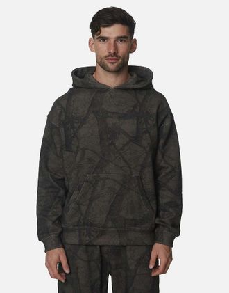 Good For Nothing hoodie oversize en coton imprim&eacute; camouflage marron