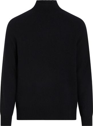 Calvin Klein Homme, Pulls, Noir, Taille: L Pull &agrave; Col Montant en Laine Recycl&eacute;e
