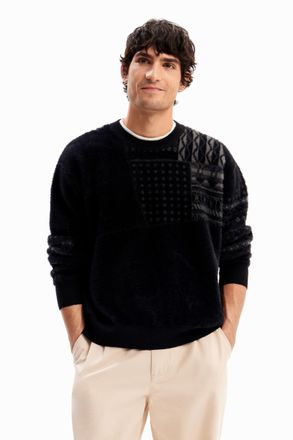 Desigual Mens JESR_Alessandro Sweater, Black, M