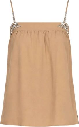 Liu Jo Femme, Tops, Beige, Taille: 42 FR Lyocell Top