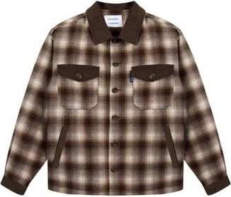 Maison Labiche Blouson ample &agrave; carreaux en laine m&eacute;lang&eacute;e