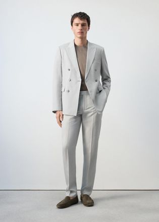 Mango Pantalon de costume Amalfi slim fit bleu ciel - Homme - 38 - MANGO MAN