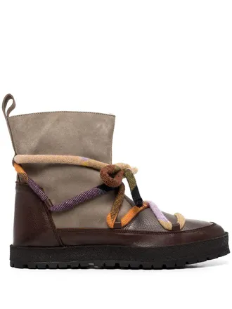 Henrik Vibskov bottes The Sugar &agrave; lacets crois&eacute;s - Marron
