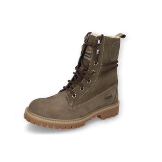 Dockers by Gerli Damen Combat Boots, Frauen Stiefeletten,warm gefüttert,Winterstiefel,Winterschuhe,Stiefel,Bootee,Booties,Khaki,40 EU