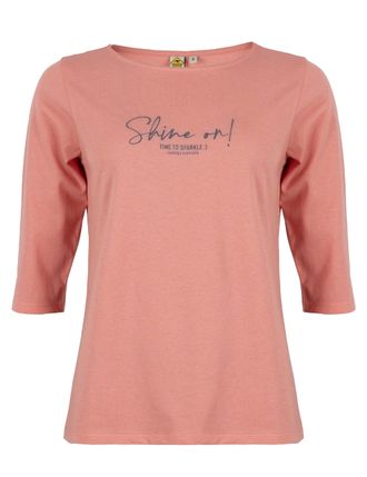 Roadsign Damen Langarmshirt Longsleeve mit Statement-Print für entspannte Freizeitmomente rosa, M