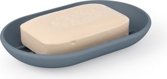 Umbra Touch Seifenschale, ovale Seifenablage mit Soft Touch Finish für Badezimmer und Küche, Schieferblau