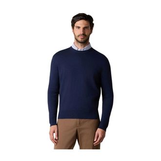 Brooks Brothers Homme, Pulls, Bleu, Taille: XL Cotton-Cashmere Crewneck