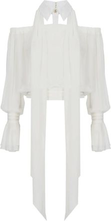 Elisabetta Franchi Femme, Blouses et Chemises, Blanc, Taille: 40 FR Elisabetta Franchi Chemises Blanc