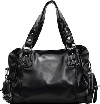 Generic Garhomtur Sac fourre-tout en cuir synthétique pour femme Grande capacité Sac bandoulière décontracté Sac à main avec poignée sur le dessus pour le tra