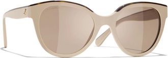 Chanel Schmetterlingssonnenbrille - - Accessories - Damen - Wei&szlig; - 54 MM