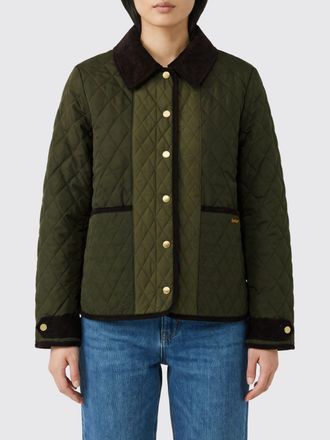 Barbour Surchemise matelass&eacute;e en coton cir&eacute; avec col en velours contrastant