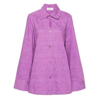 Rodebjer Bahar Stripe Shirt LS - Femme - Blouses et Chemises - Violet - Taille: 36 FR