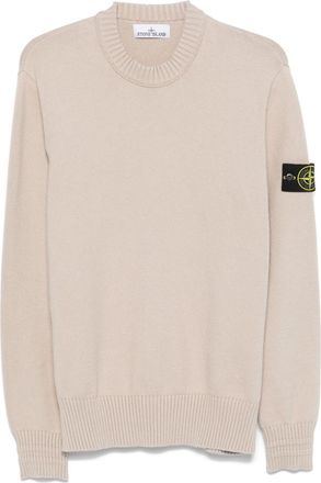 Stone Island Pullover mit Kompass-Patch - Nude