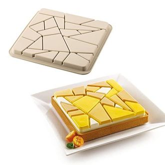 Silikomart Kit Tarte Liberty - Moule 200x200 mm 20.398.13.0065, Beige