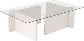 Dmora Couchtisch Itri 105x65x30h cm Wei&szlig; Zeitschriftenhalter