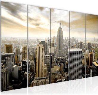 Runa Art Bild New York City Wandbilder auf Vlies Leinwand 5 Teilig Wanddekoration Wohnzimmer B&uuml;ro 603456a