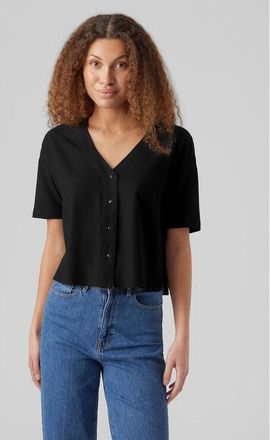 Vero Moda Bluse Jesmilo 10279696 Schwarz Regular Fit