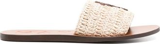Maneb&igrave; Femme, Chaussures, Beige, Taille: 39 EU Sandales Basses Beige avec Logo Yucat&aacute;n