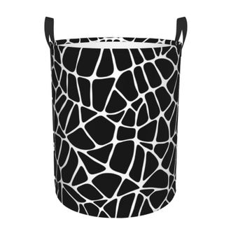 Generic Wei&szlig;es Spinnwebenmuster Auf Schwarzem Grund W&auml;schekorb Rund W&auml;schek&ouml;rbe Stehender W&auml;schetonne F&uuml;r W&auml;schesack Decken Lagerung