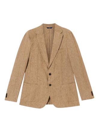 Brooks Brothers blazer en lin à simple boutonnage - Marron