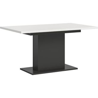 ebuy24 Ebuy24 - Motion Esstisch S&auml;ulenfu&szlig; 90x150/190cm inkl. 1 Einlegeplatte wei&szlig;, grau