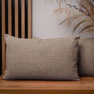 MG Design 2er Set Kissenbezüge 40 x 60 cm in Beige - mit Reißverschluss, fein gewebt mit Chenille-Haptik, pflegeleich