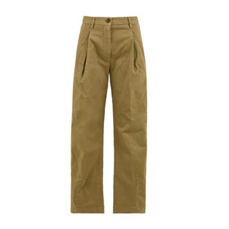 Aspesi Baumwoll-Gabardine-Hosen - - Trousers - Damen - Gr&uuml;n - S