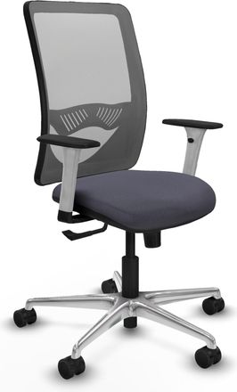 Piqueras y Crespo Schreibtischstuhl, Grau, Rollen Zulema mit wei&szlig;en und schwarzen Armlehnen, h&ouml;henverstellbare Lendenwirbelst&uuml;tze, ausgestattet mit 3 Positionen und Sch