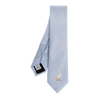 Moschino Homme, Accessoires, Bleu, Taille: ONE Size Cravate en soie