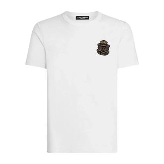Dolce & Gabbana Crest Logo T-Shirt - - Tops - Herren - Wei&szlig; - S