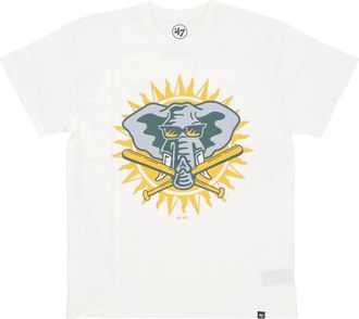 47 Brand Homme, Tops, Blanc, Taille: XL MLB Imprint Drop Shoulder Tee