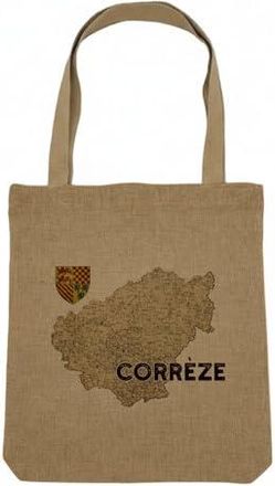 Fabulous Sac Shopping Tote Bag Aspect Lin - Corr&egrave;ze 19 Departement Brive Tulle Carte Ancienne Aquitaine - Sac de Courses Toile Epaisse 360g Beige Naturel Cabas