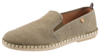 Verbenas Slipper VERBENAS TOM MALI, Herren, Gr. 39, khaki, Textil, meliert, unifarben, Basic, Schuhe Slipper, Schlupfschuh, Urlaubsschuh, Flat mit Bast-Sohlenu