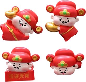 Generico God of Wealth Minifiguren-Set - Charmante 3D-Statue, praktische Dekoration, lustige Computerschmuckfigur, Gl&uuml;cksfigur, kreative Tischdekoration | Schr