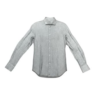 Sonrisa Feines Leinenhemd - - Shirts - Herren - Grau - M