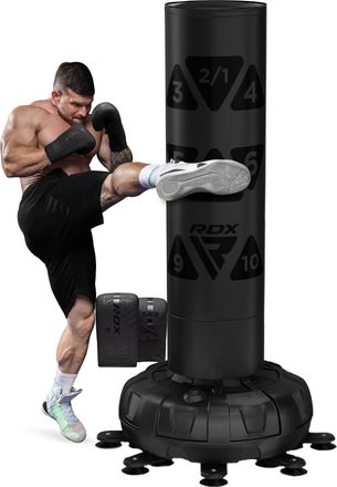 RDX Sports 6FT 330LB Boxsack Stehend Erwachsene, Trainingshandschuhe und Überzug Set XXL Freistehender Standbxsack Boxing mit Saugfuß Freestanding Punch Bag für 