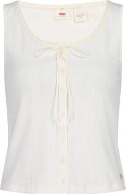 Levi's Top slim col rond ajour&eacute; en coton m&eacute;lang&eacute;